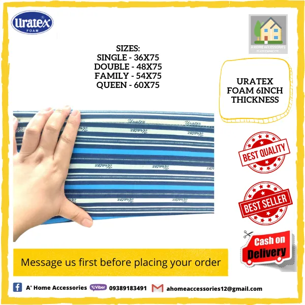 Uratex Foam 6 inches thickness | Single, Double, Family, Queen | 5 yrs ...