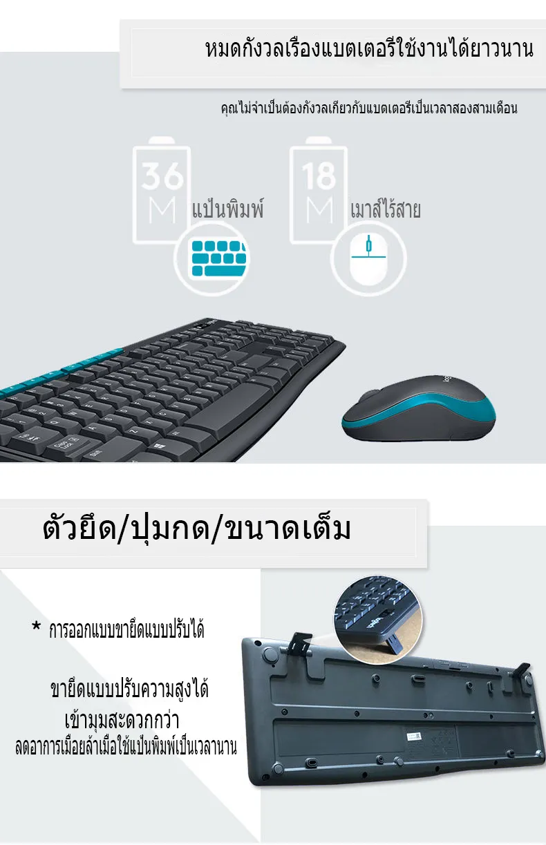 Logitech Wireless Keyboard and Mouse Model MK275 Thai/English keyboard ...