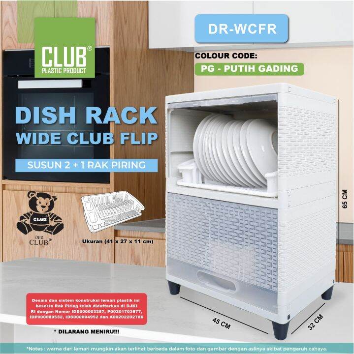 Rak Piring Dish Rack Wide Club Flip 1,2,3 dan 4 susun DR-WCFR | Lazada ...