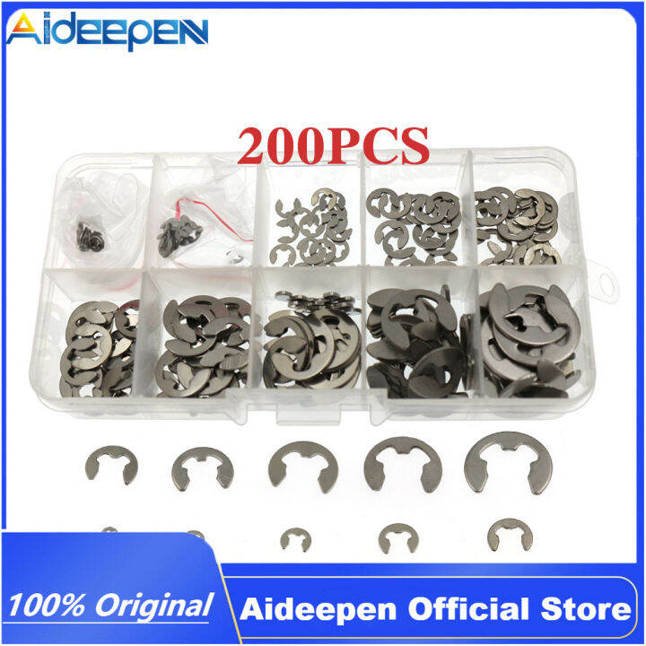 【พร้อมสต็อก & จัดส่งฟรี】 Aideepen 120ชิ้น/200ชิ้นแหวนสแน็ปแบบเปิดแหวนปะเก็น E สแนปแหวนสแตนเลส304 ...