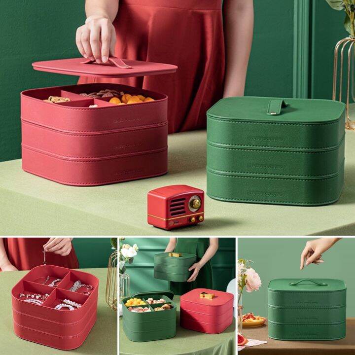 Snack Box Tingkat Tradisional Hijau Merah Emas Unik / Tempat ...