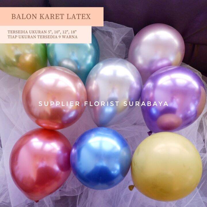 [ECER 5 INCH] BALON KARET LATEX METALIK 5 INCH 1.1 GSM DOUBLE CHROME ...