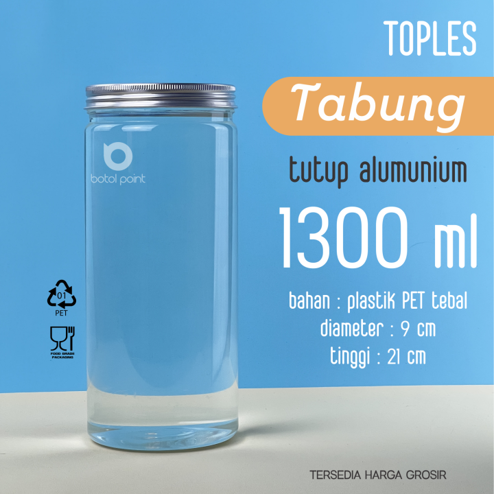 TOPLES TABUNG 1300 ML TUTUP ALUMUNIUM - TOPLES PLASTIK 1300 ML - TOPLES 1300 ML | Lazada Indonesia