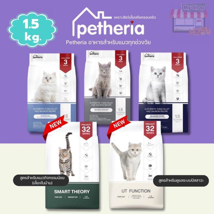 Petheria innovation cat food ขนาด 1.5 kg. เพ็ทเทอเรีย อาหารแมว ไม่มี ...