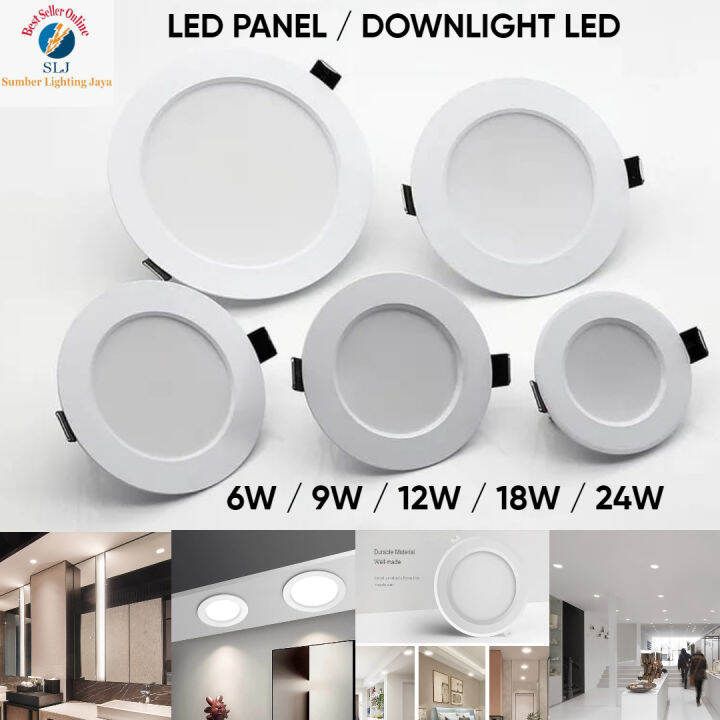 LAMPU DOWNLIGHT LED PANEL 6W 9W 12W 18W 24W / LAMPU PLAFON LED / LAMPU ...