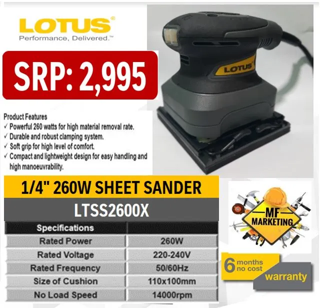 Lotus Sheet Sander 260W -LTSS2600X | Lazada PH
