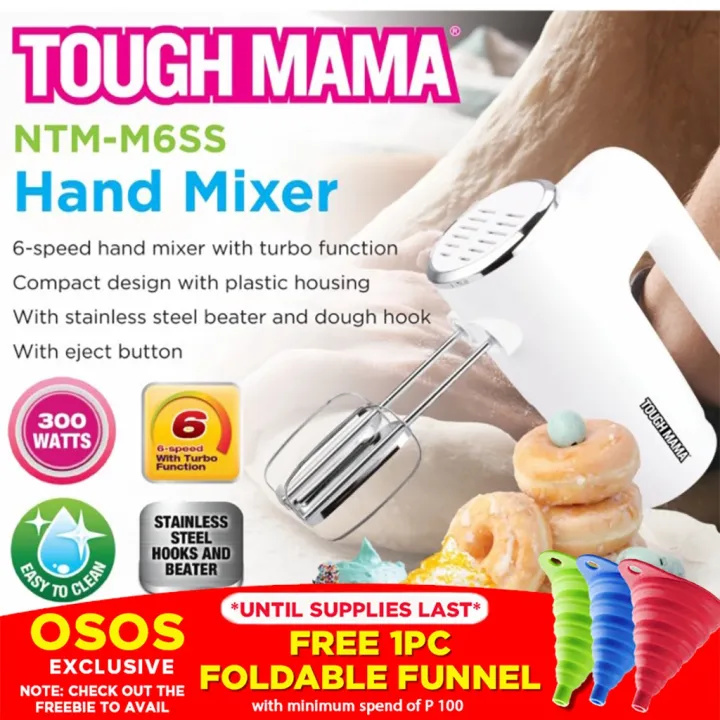 Tough Mama Original Hand Mixer with 6-Speed Turbo Function NTM-M6SS ...