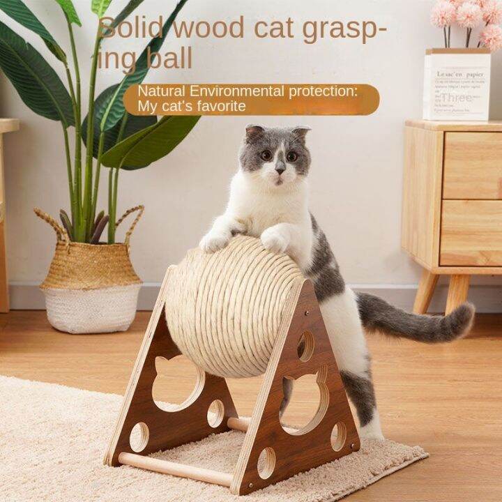 💖 READY STOCK 💖 Clearance Vertical Solid Wood Cat Toy Cat Claw Ball Is ...