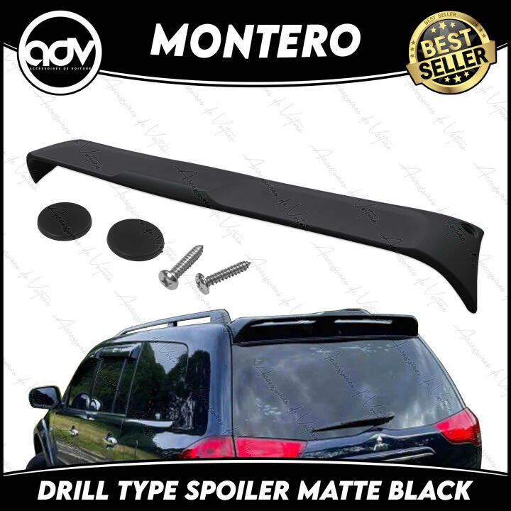 Mitsubishi Montero 2009-2015 Rear Trunk Spoiler Drill Type (Matte Black ...