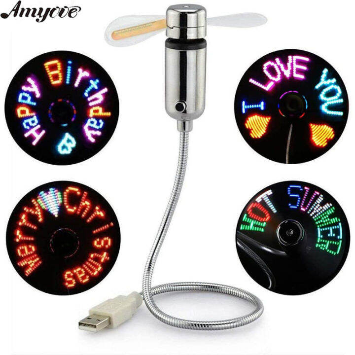 Led Rgb Light Programmable Fan Soft Blades Flexible Gooseneck Diy ...