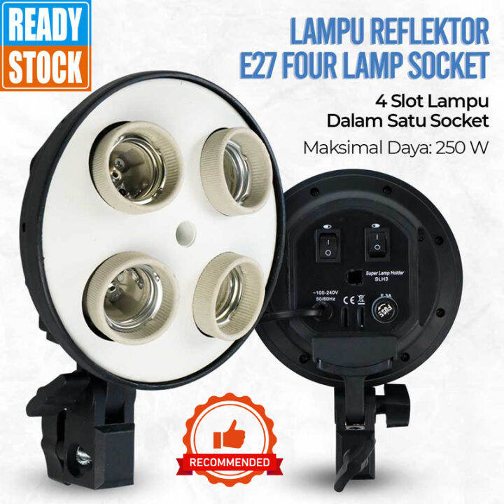 4 Soket Lampu Reflektor E27 Lipat Four Lamp Socket Softbox Fitting ...