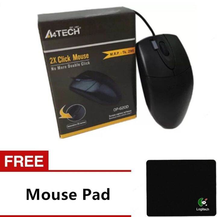 A4TECH 2X Click optical Wired USB mouse with mouse pad Black | Lazada PH