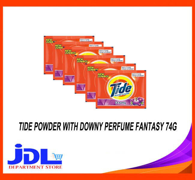 JDL TIDE LAUNDRY POWDER WITH DOWNY PERFUME FANTASY 74G (VIOLET) (BY 6 ...