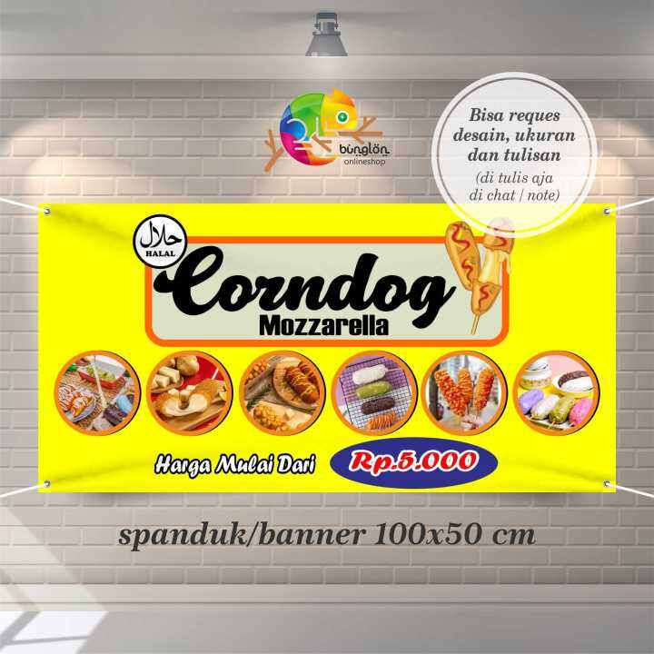 100x50 Spanduk Banner Corndog Mozarella | Lazada Indonesia
