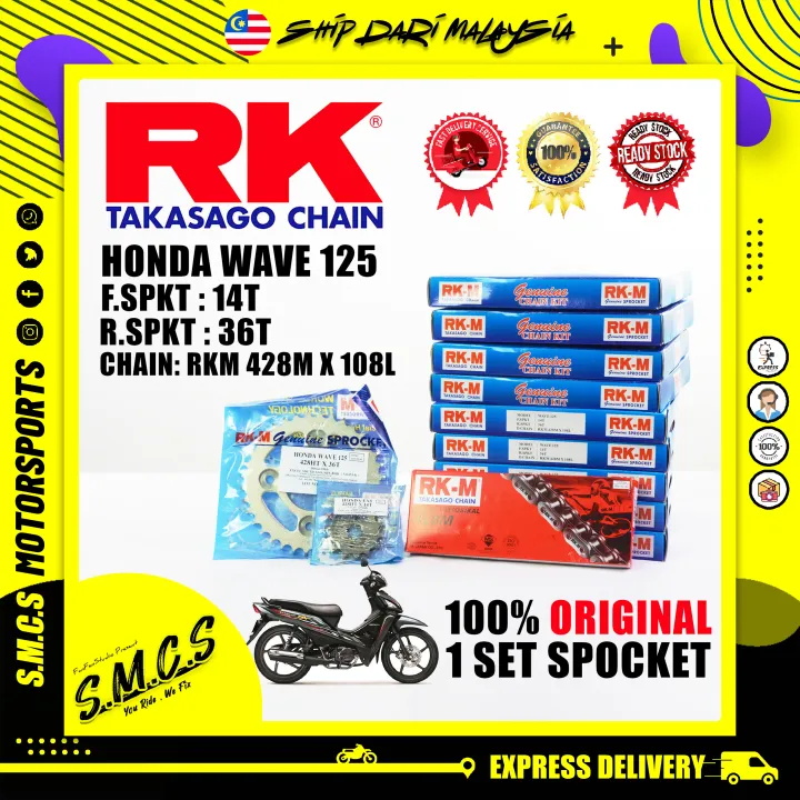 RKM SPROCKET WAVE 125 [𝟭𝗦𝗘𝗧] Rantai Motor Honda WAVE 125 [𝟭𝟬𝟬%𝗢𝗥𝗜𝗚𝗜𝗡𝗔𝗟 ...
