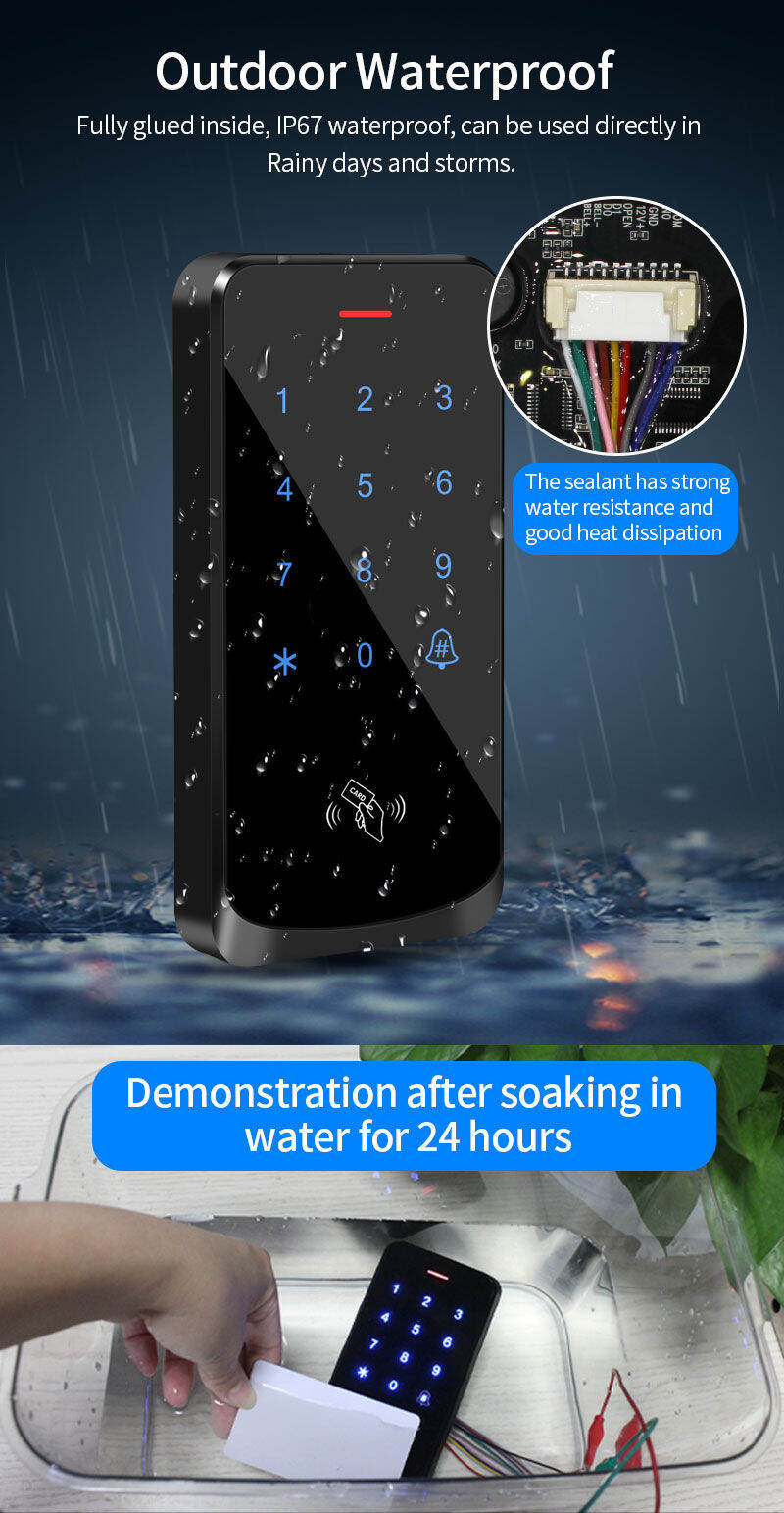 Boland RFID EM 125กิโลเฮิรตซ์แป้นพิมพ์ควบคุมการเข้าถึงแสงไฟ IP67กันน้ำ ...