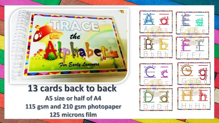 Alphabet Tracing | A5 | one half of A4 | Back to Back |Laminated | 14 ...