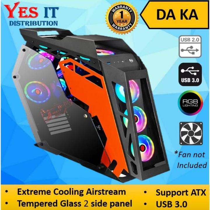 DA KA FULL ATX Gaming PC Desktop Casing (Tempered Glass) | Lazada