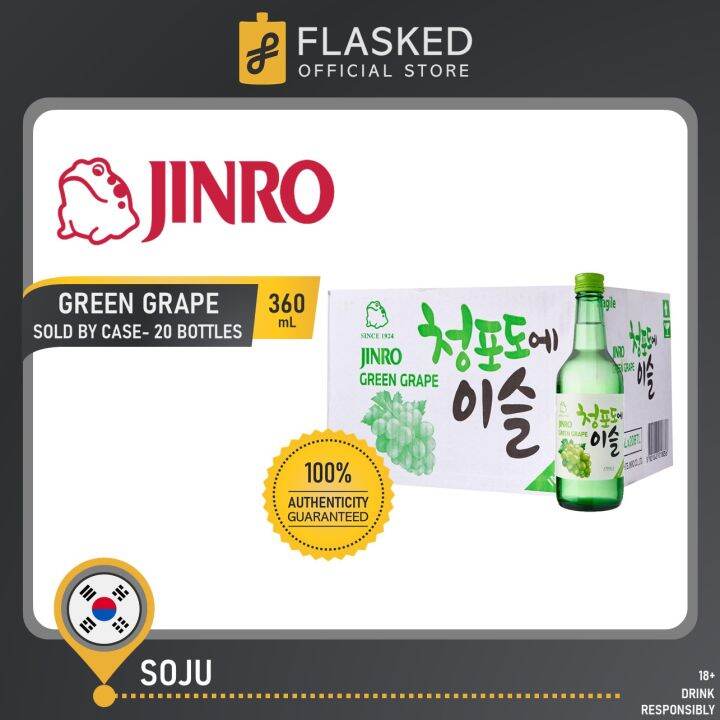 Jinro Chamisul Soju Green Grape 1 Case / 20 Bottles 360mL | Lazada PH