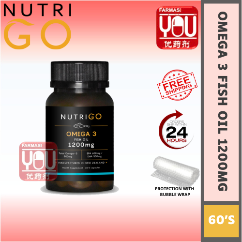 [YOUPHARMACY] NutriGO Omega 3 Fish Oil 1200mg (60's / 120's) | Lazada