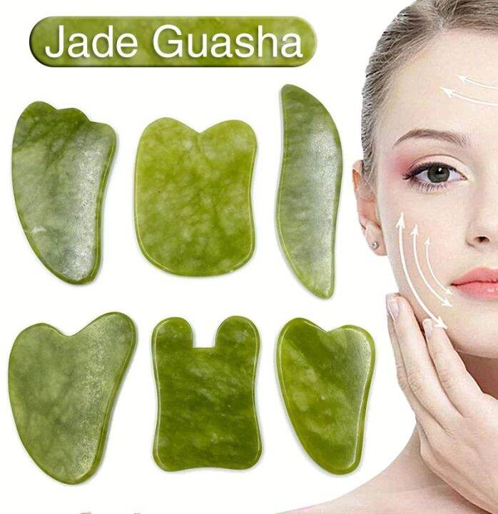 WOOLOVE Jade Stone Gua Sha Scraper Board Facial Massager for face ...