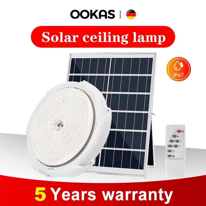 OOKAS solar LED indoor ceiling chandelier remote control solar light ...