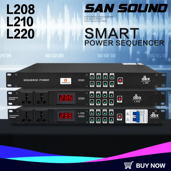 DBX L208 L210 L220 power sequencer professional 10-way switch sequence controller stage ...