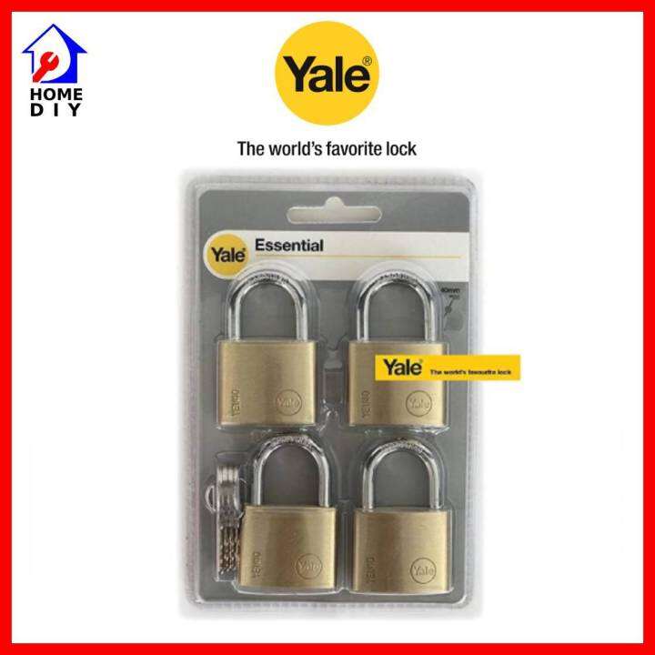 Yale YE1/40/122/4 Padlocks - 4 Identical Key-Alike System 40mm, One Key ...