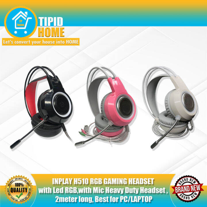 INPLAY H510 RGB GAMING HEADSET with Led RGB, with Mic Heavy Duty ...