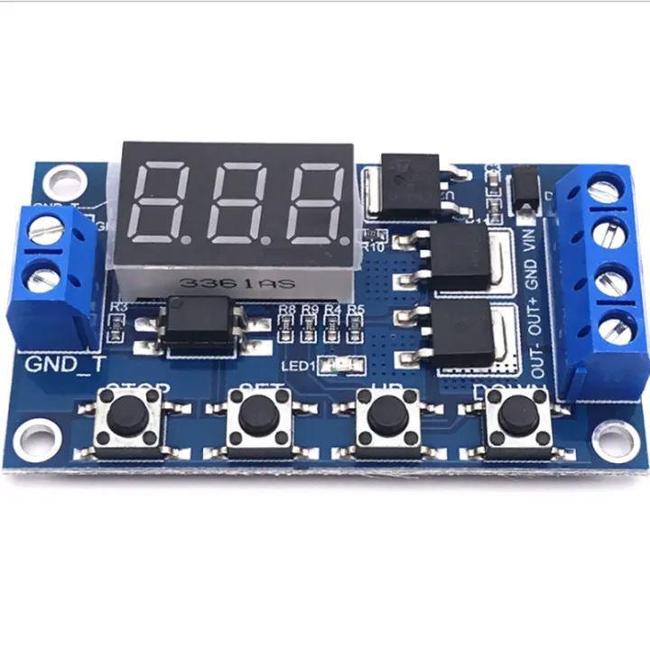 DC 12V 24V Dual MOS LED Digital Time Delay Relay Trigger Cycle Timer Delay Switch Circuit Board ...