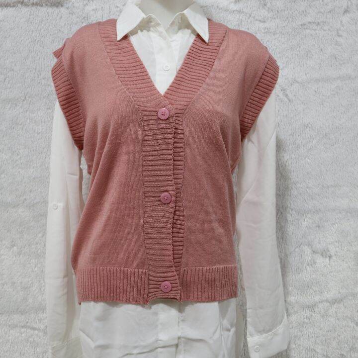 VEST ROMPI RAJUT KANCING/VEST KNIT OUTER/ROMPI RAJUT WANITA | Lazada ...