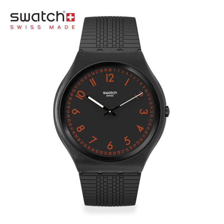 Swatch Skin Irony BRUSHED RED SS07B106 Black Rubber Strap Watch | Lazada PH