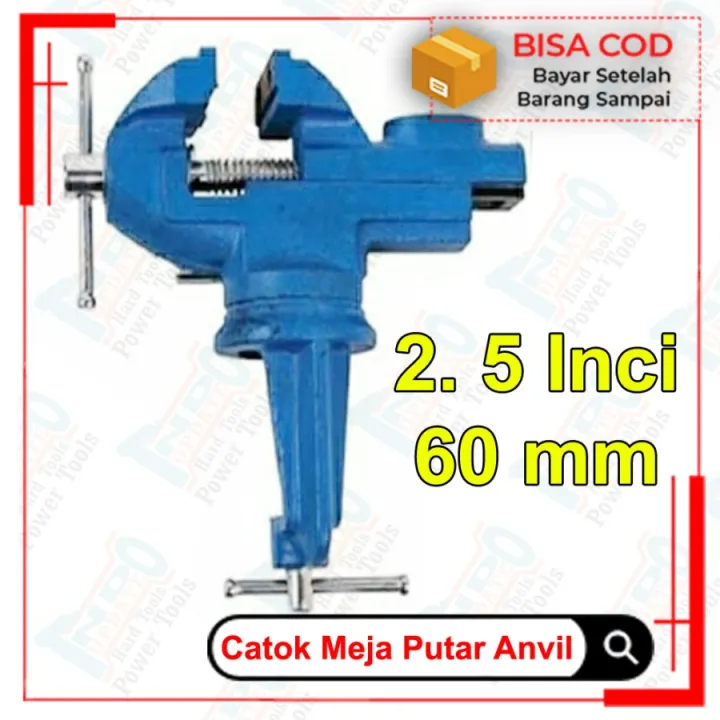 Ragum Catok Meja Heavy Duty 2.5 inci 60 mm Catok Besi Putar Duduk Catok ...
