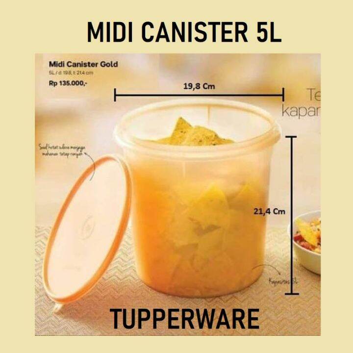 Crispy Midi Canister 5L Tupperware | Lazada Indonesia