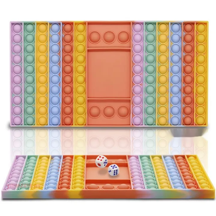 Big Size Pop It Chessboard Bubble Game Fidget Toys Set Rainbow Chess ...
