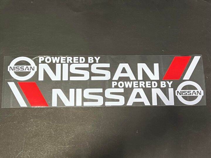 NISSAN 2pcs Car logo Universal Styling Door Side Sticker Long Letters ...