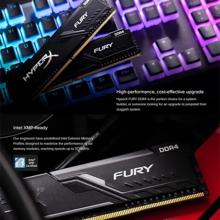 ram Kingston HyperX FURY DDR4 4GB 8GB 16GB 2400Mhz 2666Mhz 3200Mhz RAM PC รับประกัน 1 ปี หน่วย ...