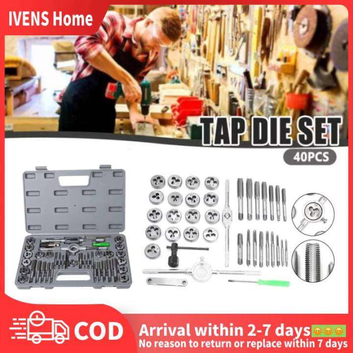 Original+24hours delivery 40Pcs Tap Die Set Hand Thread Plug Taps Hand ...