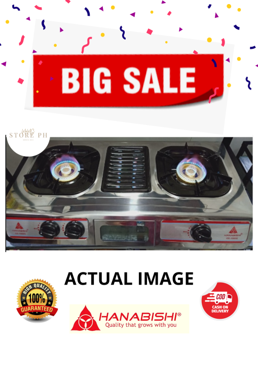 Double Gas Stove with Griller hanabishi GS1000G Original Brandnew ...