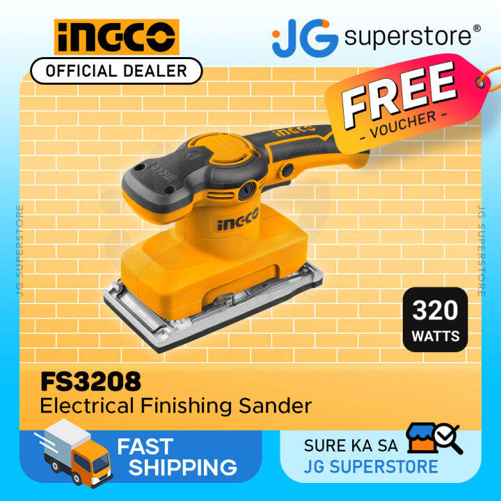 INGCO FS3208 320W Electrical Finishing Sander with 14000rpm, Aluminum ...