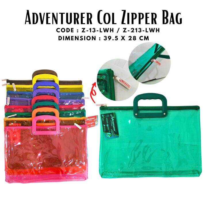[ONHAND] Adventurer Colored Expanding Envelope LONG Zipper With Handle ...