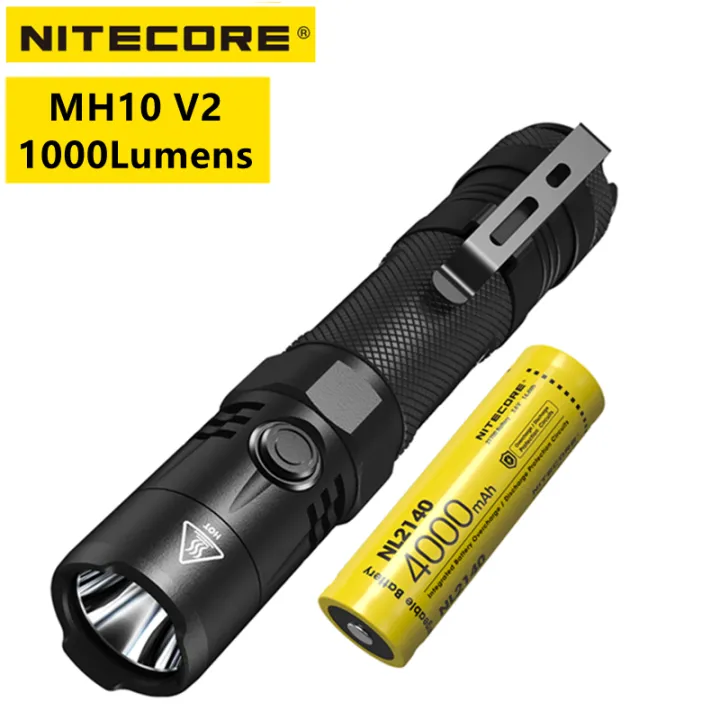 Original NITECORE MH10 V2 Rechargeable Led Flashlight 1200Lumens Utilizes a CREE XP-L2 V6 LED ...
