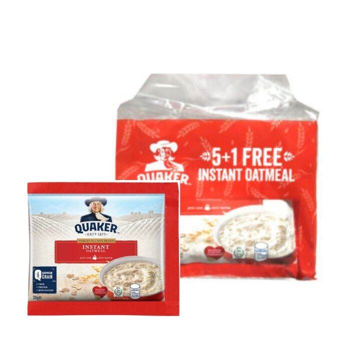 Quaker Oats Instant Oatmeal 33g 5 1 Free Packs / Original / Banana Honey / Chocolate Sachets ...