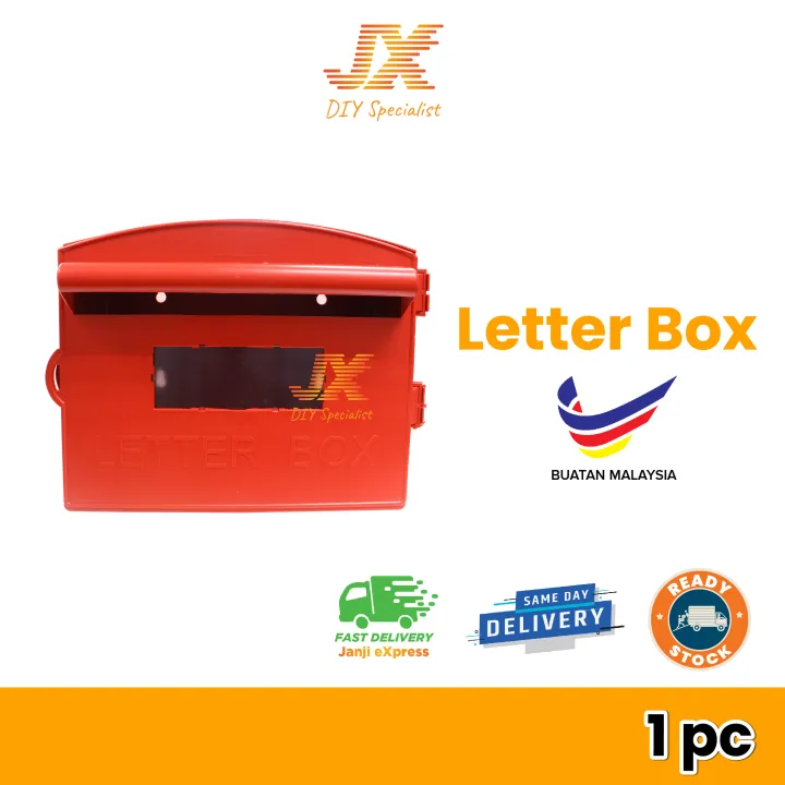 Red PVC Post Letter Box Red Plastic Mail Box Peti Surat Plastik Merah ...