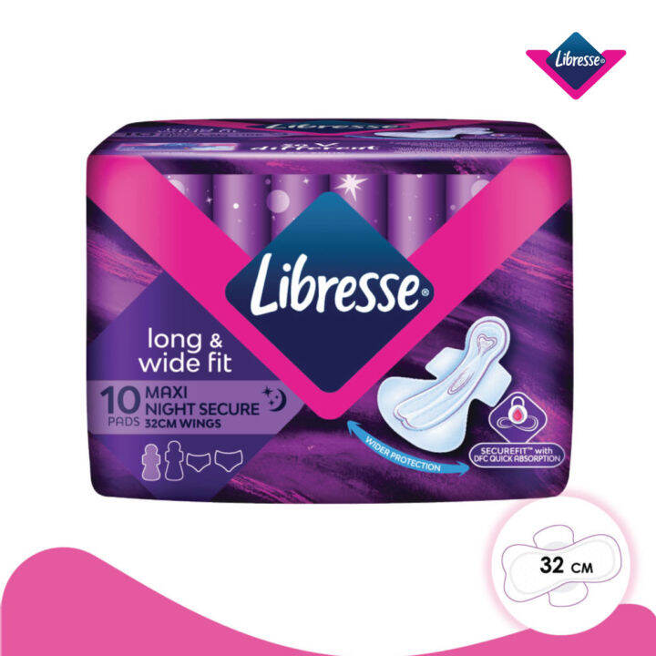 Libresse ลีเบรสส์ ผ้าอนามัย ลอง แอน์ด ไวด์ 1 ห่อ 10 ชิ้น | Lazada.co.th