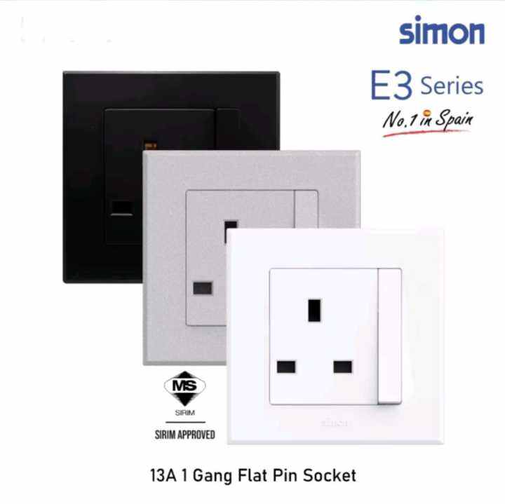 SIMON Switch E3 White/Silver/Black Switches & Socket Suis Lampu Rumah ...