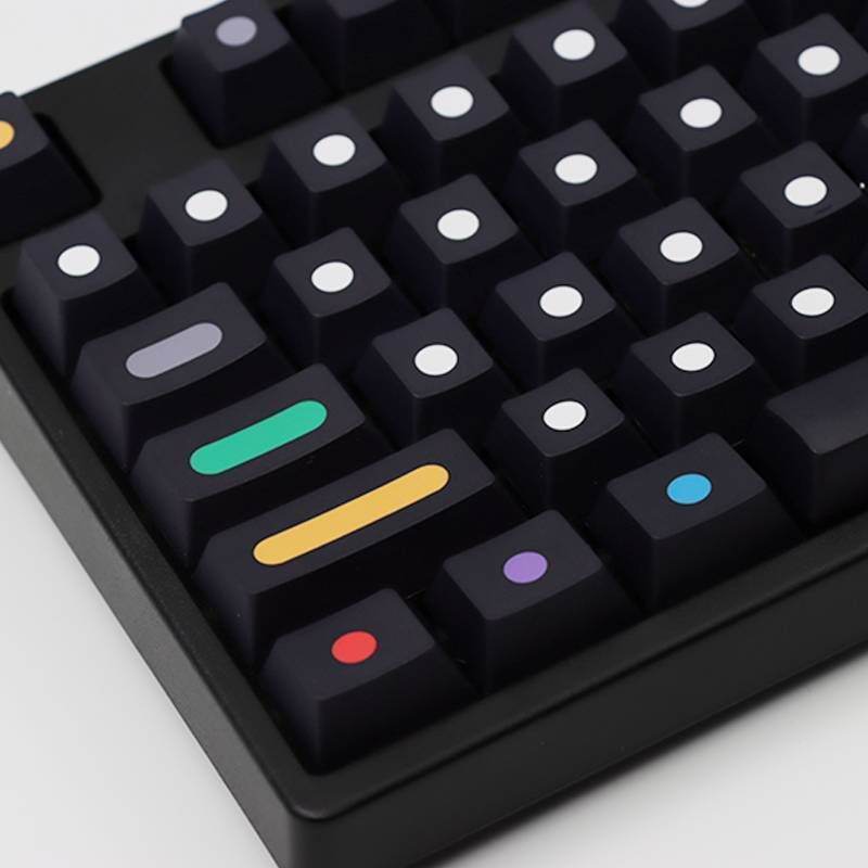 136 Keys White/Black Dot Keycaps Cherry Profile PBT อัพเกรด Five-sided ...