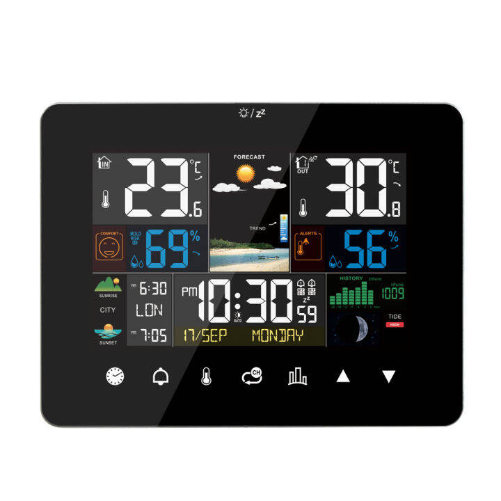 Weather Station Clock Sunrise Sunset Electronic Temperature Clock ...
