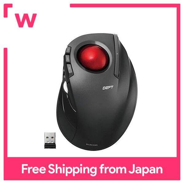 Elecom Mouse, Trackball Nirkabel (Indeks Jari), 8 Tombol Bola Merah ...