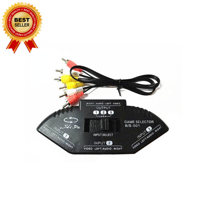 READY STOCK Rca Selector 3 In 1 Out Switch 3 Way System Audio Input 3 ...